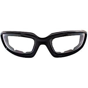 Birdz 3 Pairs of Padded Motorcycle Riding Glasses with Smoked, Clear & Yellow Lenses - Shatterproof Polycarbonate Lens, Maximum UV Protection, Scratch-Resistant Coating, Rubber Ear Pads