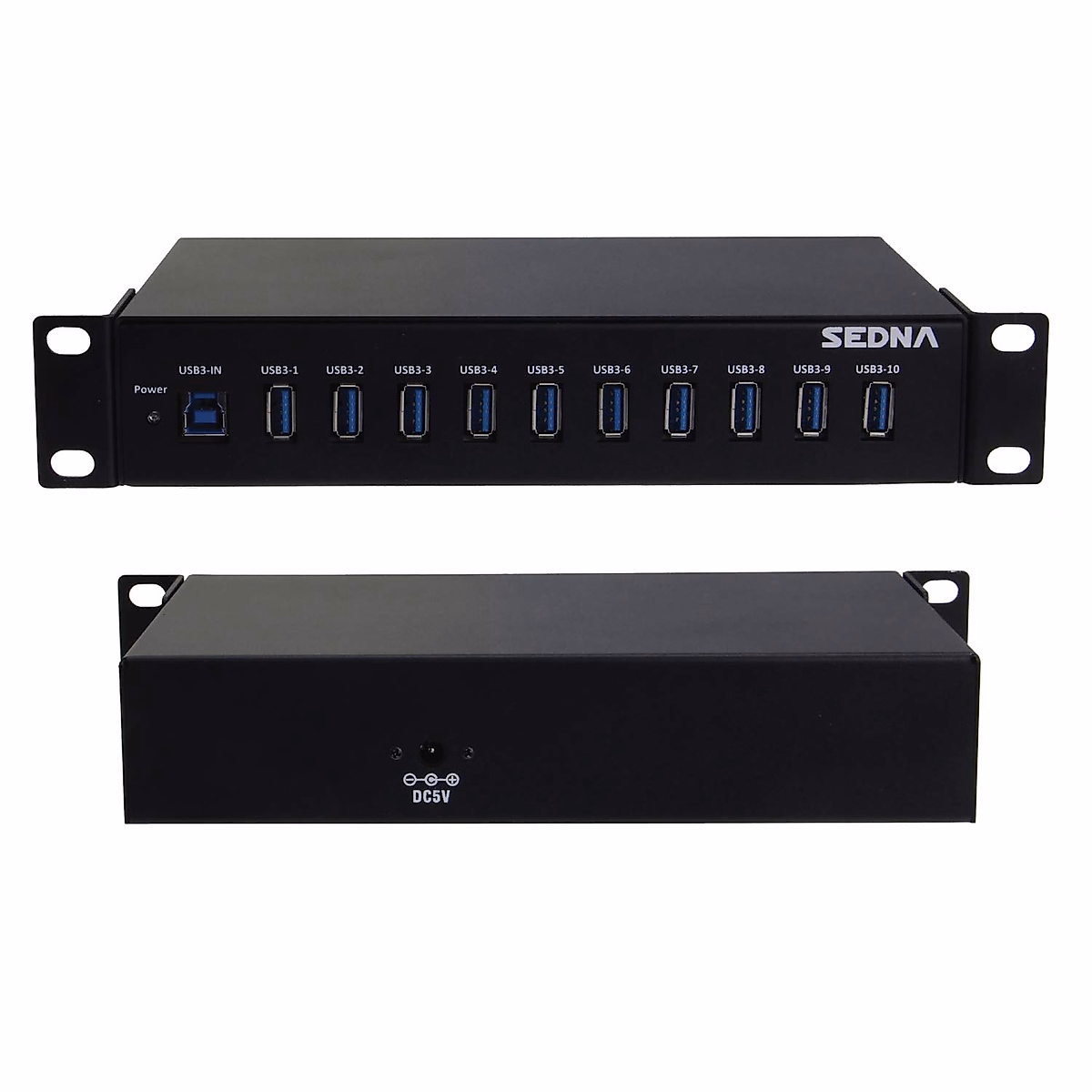 10 Port USB 3.1 Gen I Hub (5Gbps) - 10 Inch 1U Rack Mount
