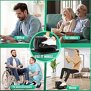 Under Desk Elliptical, Electric Seated Leg Foot Pedal Exerciser with Remote and LCD Monitor, Home & Office Under Desk Cycle, Portable Rehab Exercise Equipment for Seniors, Adults, and Teens