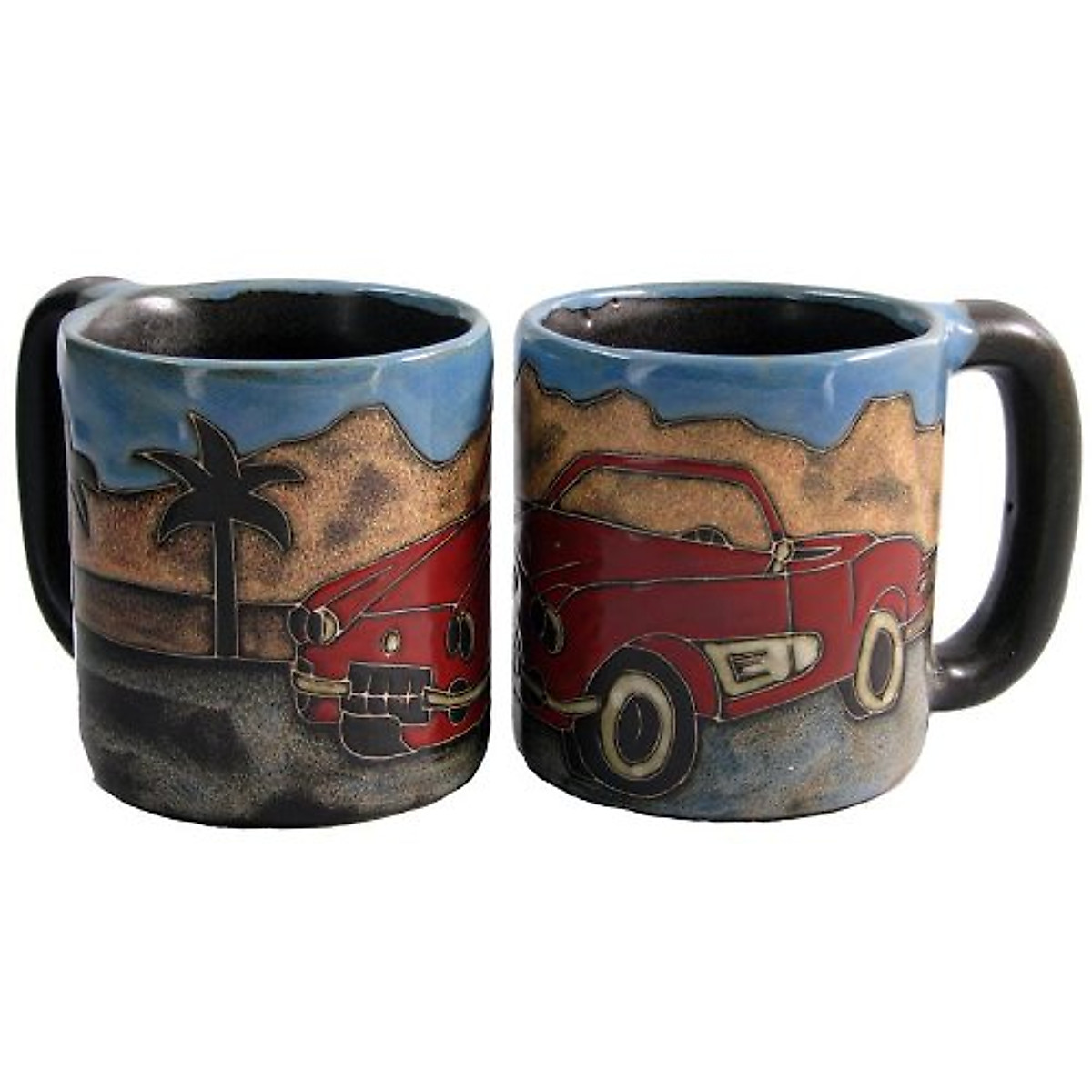 One (1) MARA STONEWARE COLLECTION - 16 Ounce Coffee or Tea Cup Collectible Dinner Mug - Sports Car Design