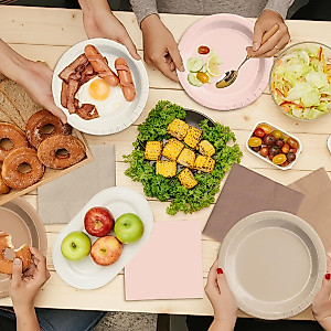 CMUSKO Boho Baby Shower Decorations-60Pcs Gradient Brown Plates and Napkins Kit Neutral Boho Party Supplies for Bridal Shower,Wedding, Birthday