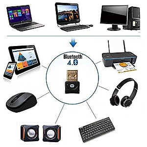 USB Bluetooth Adapter, 4.0 Dongle Ideapro Micro Bluetooth Transmitter, Transfer for Laptop Windows 10 Raspberry Pi, Linux, Stereo Headset, Wireless Keyboard Headphone