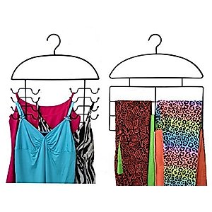 DR. ORGANIZER Leggings/Yoga/Stretch Pants & Tank Top/Cami Closet Organizer Hanger 2/pc Set Combo, Tank Top & Pants, Black, 2 Piece