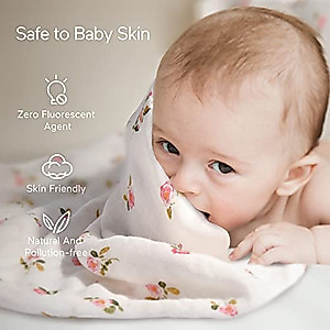 Momcozy Muslin Swaddle Blankets, Soft Silky Baby Blankets 47 x 47 inches, Breathable Bamboo Swaddle Blankets, Newborn Receiving Blanket for Boys and Girls, 4 Pack