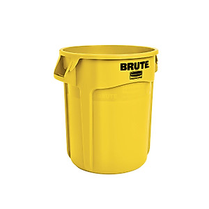 Rubbermaid Commercial FG262000YEL BRUTE Heavy-Duty Round Waste/Utility Container, 20-gallon, Yellow