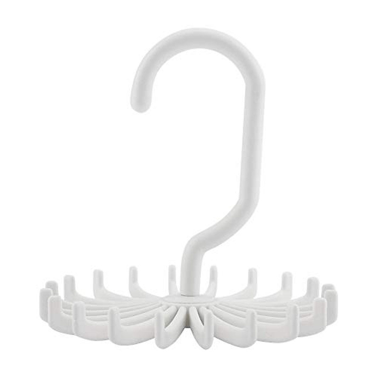 Tie Rack, Scarves Hanger, 360° Rotatable Tie Rack Belt Scarves Hook Hanger Holder Organizer(White)