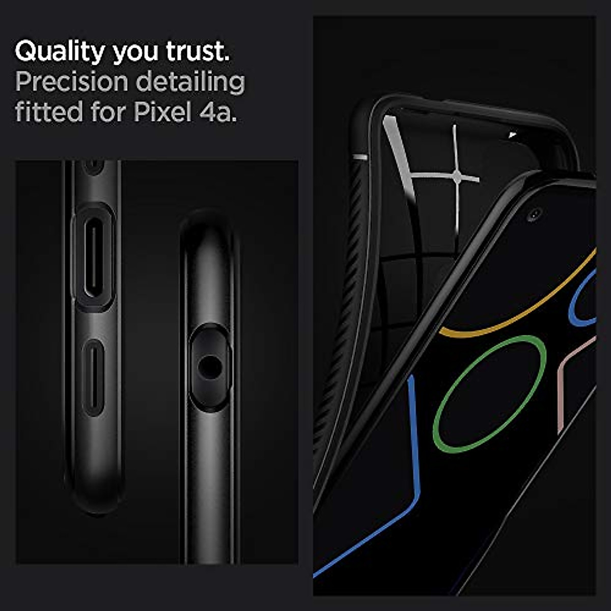 Spigen Rugged Armor Designed for Google Pixel 4a Case (2020) [NOT Compatible with Pixel 4a 5G] - Matte Black