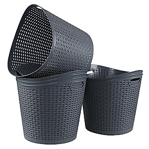 EudokkyNA 6-pack 30 Liter Large Storage Baskets, Plastic Laundry Hamper Basket