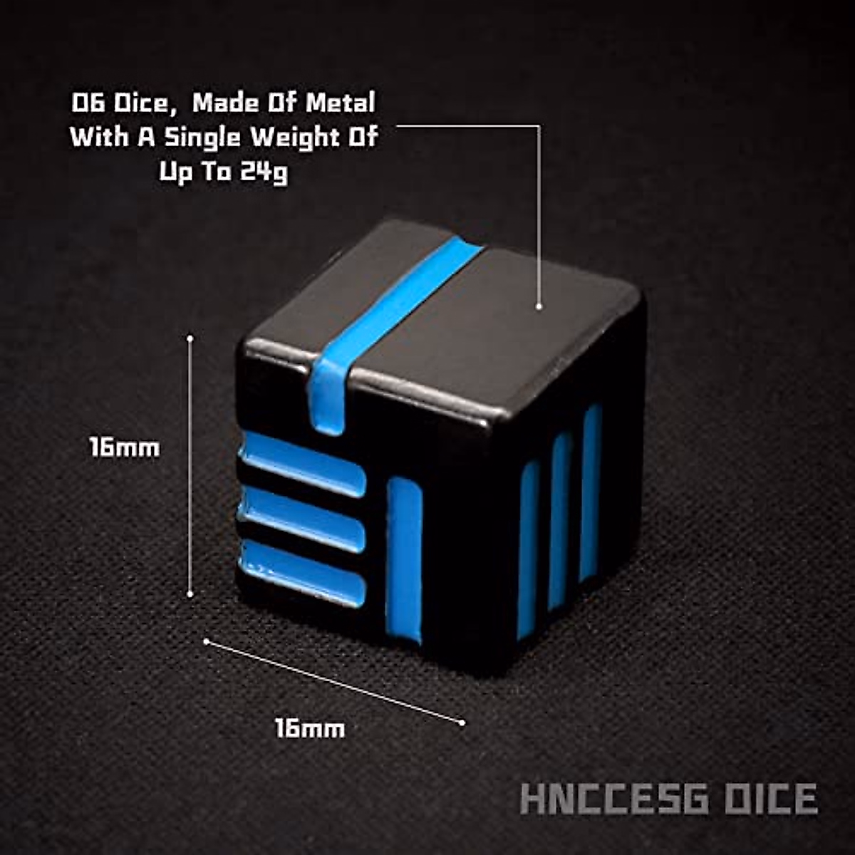 D6 Metal Dice Set, HNCCESG 6 Sided Dice 6 Pieces Solid Metal Game Dice for DND Dungeons and Dragons Role Playing Game RPG Pathfinder Shadowrun Warhammer D&D Accessories Gift (Blue)