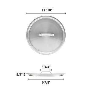 Thunder Group 12 Quart Aluminum Stock Pot, Silver