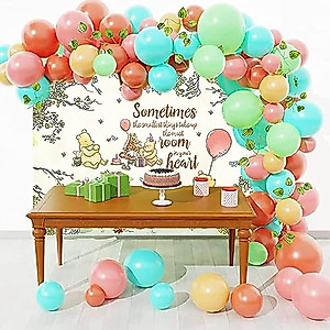 Classic Bear Backdrop Cartoon Animal Honey Bear Forest Friends 1st Birthday Photography Background Banner Boy Girls Newborn Baby Shower Party Decorations Supplies (8x6ft)