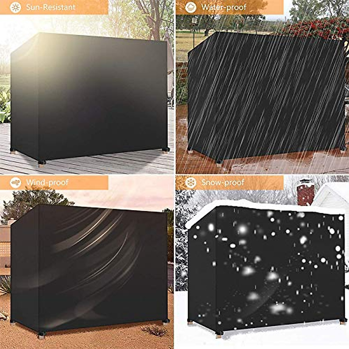 Outdoor Swing Cover 3 Seater Patio Swing Chair Glider Cover, Swing Cover Outdoor Hammock Waterproof Cover with Zipper Design All Weather Protection 85''L x 49" W x 67" H