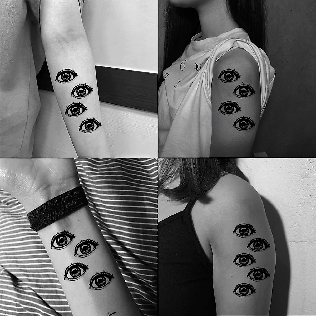 Oottati Small Cute Temporary Tattoo Horror Halloween Eye (2 Sheets)