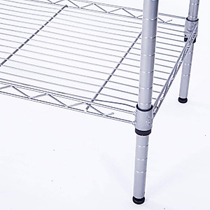 GODECOR 5-Tier Wire Shelving Unit Height Adjustable Metal Shelf, Ideal for Kitchen, Office, Laundry (29.1" L x 13.4" W x 59.1" H), Silver Gray