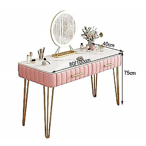 NEZIH Makeup Desk, Vanity Table Set, Vanity Desk with Drawers, Vanity Desk, Vanity Desk with Mirror and Stool, Bedroom Storage Cabinet, Small Makeup Table, for Bedroom Studio