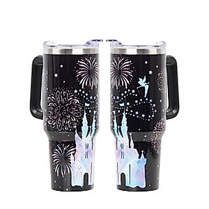 PTMGGKL 40 Oz Stainless Steel Tumbler with Handle Double Wall Vacuum Insulated Travel Mug Leak-Proof Coffee Cup on Screw Lid and Straw, Black-4
