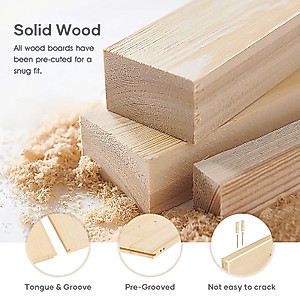 ROYMELO 36x84 inch (Double 18×84 inch Door) Sliding Barn Wood Door Slab with 6.6ft Hardware Kit, Requires Simple DIY Assembly