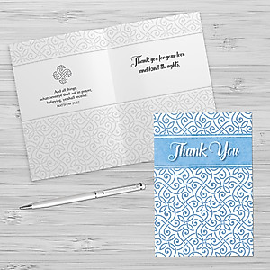 Faithfully Yours Designer Greetings Inspirational Thank You Boxed Card Assortment, With Gratitude with Biblical Scripture Verses (Box of 12 Greeting Cards with Envelopes)