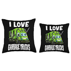 Waste Management Disposal Garbage Truck Children Offspring Garbage Collector Career Choice I Love Throw Pillow, 18x18, Multicolor