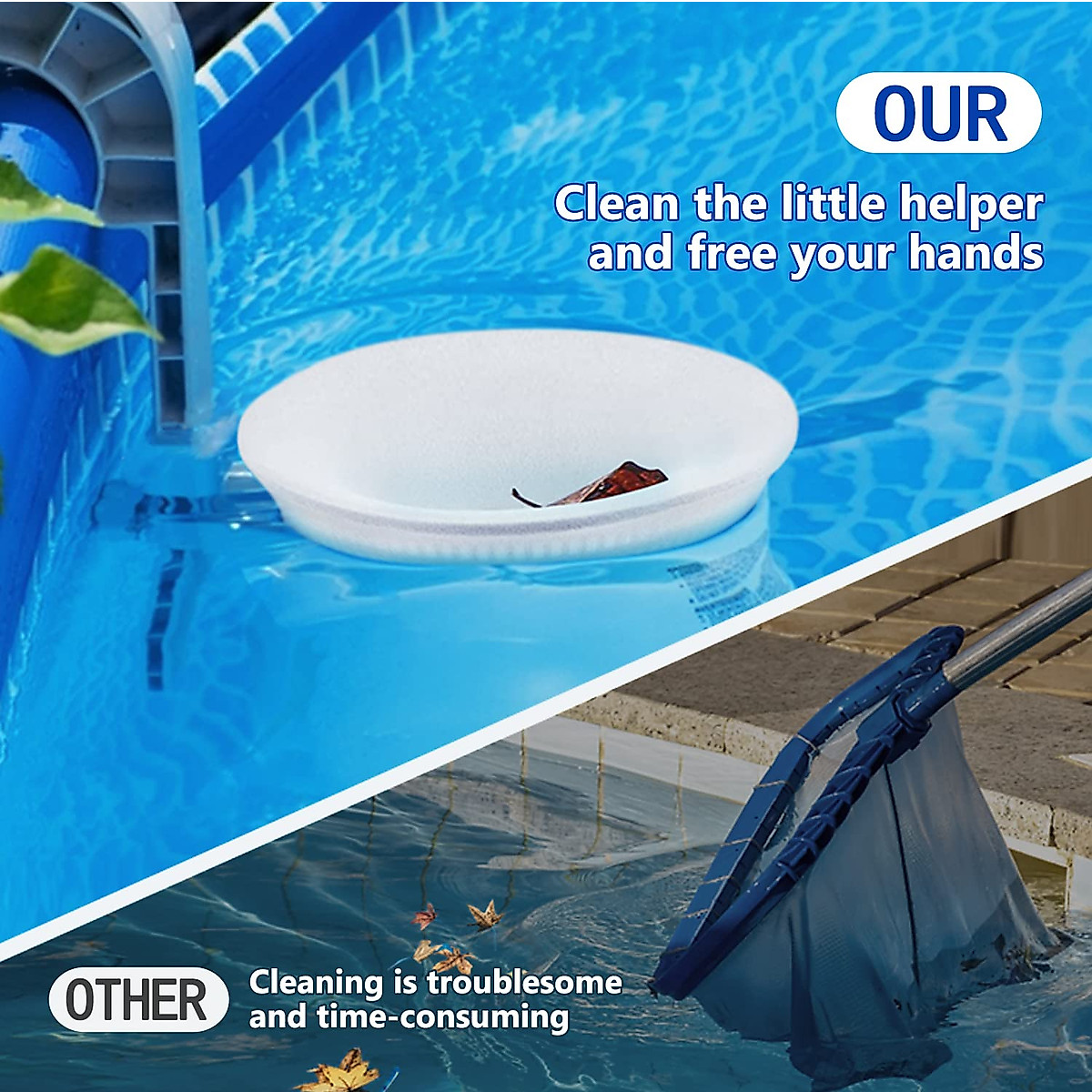 RECHIATO 50 Pack Pool Skimmer Socks for Pool Filters, Filters Baskets and Skimmers to Filter Debris and Leaves, Protact Filter System of Inground and Above Ground Pools