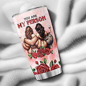 HUBUPU Tumbler 20 Oz With Lid And Straw, Soul Cups From Tumblers Sisters, Sister My Person, Sister Gifts