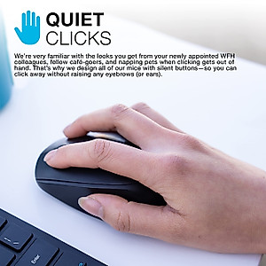 JLab GO Charge Wireless Mouse, Connect Via Bluetooth or USB Wireless Dongle, Multi-Device Toggle, Portable, Ultra-Compact and Lightweight for Work on The Go, Adjustable Tracking, (1 Pack)