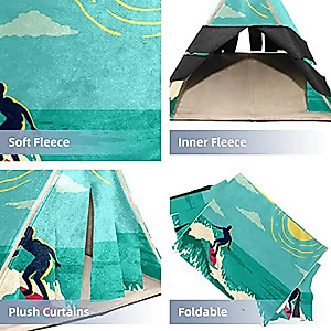 Y-DSIWX Guinea Pig Hideout House Bed, Vintage Surf Beach Rabbit Cave, Squirrel Chinchilla Hamster Hedgehog Nest Cage