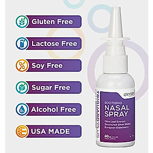 TriGuard Plus Colloidal Silver Nasal Spray with Olive Leaf Extract & Elderberry Extract | Sinus Treatment, Nose Spray & Immune System Booster 2 oz / 60ml
