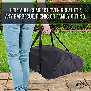 Hike Crew 12” Outdoor Propane Pizza Oven | Compact, Portable Personal Pizza Maker for Camping Kitchen with Flame Control Knob, Pizza Stone, Cutter, Peel, Thermometer, Gas Regulator, Hose & Carry Bag