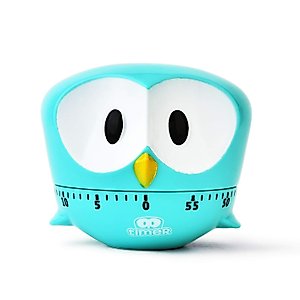 Blue Sky Big-Eyed Eagle Manually Mechanical Kitchen Timer, Clock Cooking, Pomodoro Alarm, Baking Reminder, Timer for Kids, Stopwatch, Hourglass, Wind Up 60 Minutes. Alarm Clock, Kids Cookingx