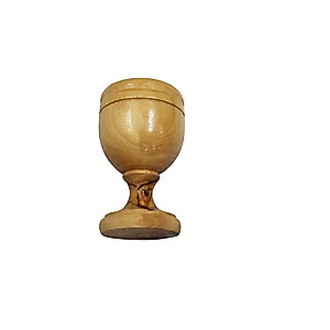 LION OF JUDAH MARKET Communion Holy Land Wine Cup Chalice Olive Wood Goblet (2.75 inches)