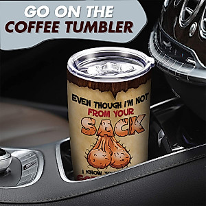 wowcugi Personalized Bonus Stepdad Tumbler 20oz & 30oz Step Dad Coffee Travel Mug & Cup - Stepped Up Dad Gift From Stepdaughter/Stepson - For Birthday & Father's Day