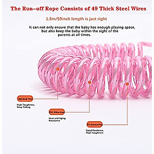 CZSYZCZS Toddlers Leash + Anti Lost Wrist Link Child Kids Safety Harness Kids Walking Wristband Assistant Strap Belt (pink)