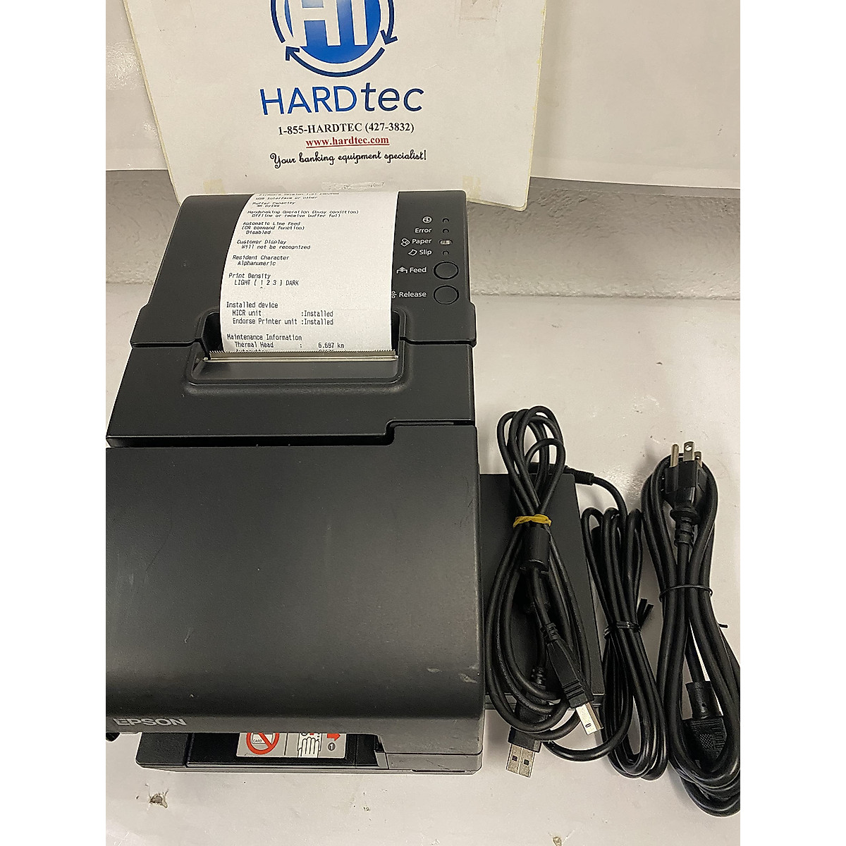 Epson TM-H6000IV Multifunction Printer - Serial and USB, MICR/Endorsement, Color: Dark Gray (Includes Power Supply) (141209A) (Renewed)