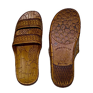 IMPERIAL SANDALS HAWAII Women Double Strap Jesus Style Hawaii Sandals, Unisex Sandal for Women Men and Teens (Brown, 6)