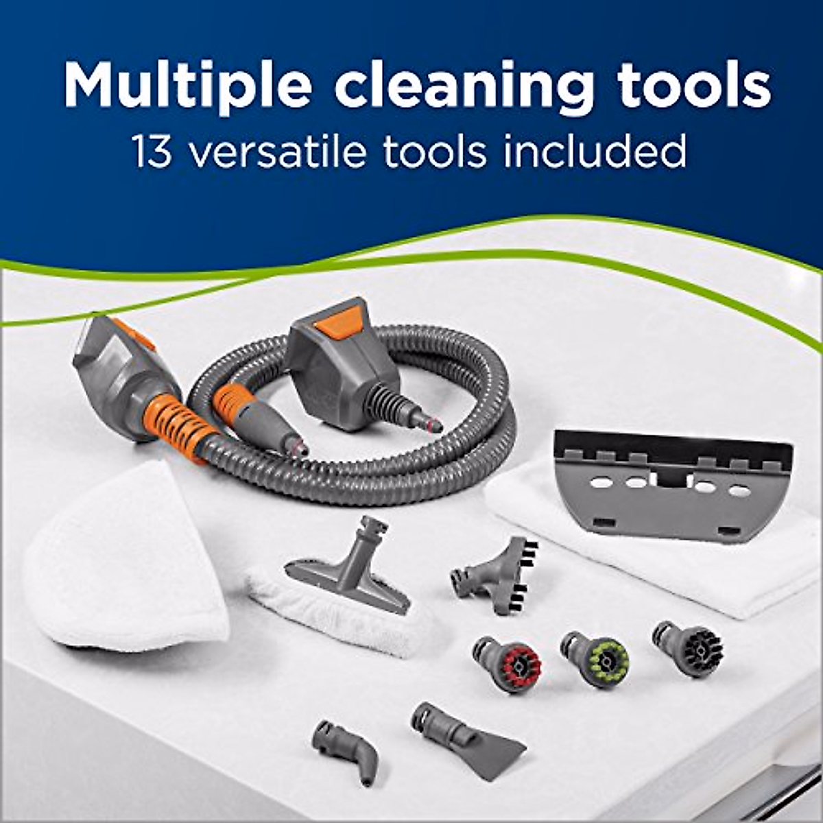 Bissell PowerFresh Lift-Off Pet Steam Mop, Steamer, Tile, Bathroom, Hard Wood Floor Cleaner, 1544A, Orange