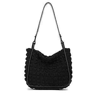 Tote Handbags for Women, Large Shoulder Bag Fashion Tote Handbag Ladies Top-handle Purse Bag, Girls Shoulder Bucket Bag (Black)