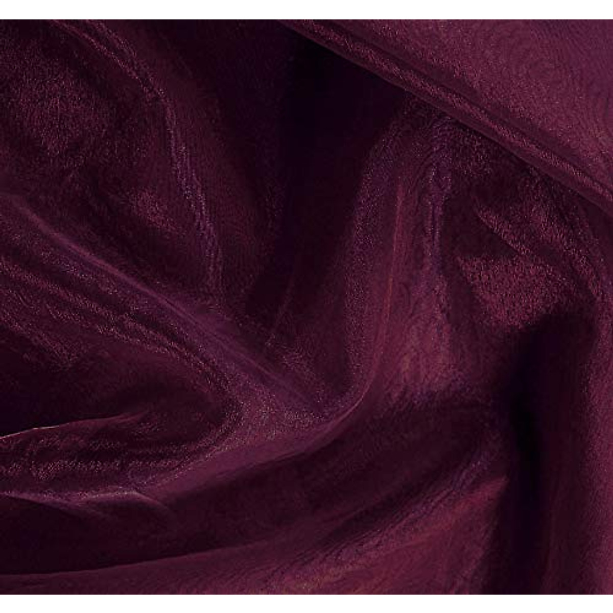 VDS Eggplant Organza Fabric, 5 Yards Continuous, 45” Wide, Wedding Party Decoration Iridescent Crystal Sheer Shiny Organza Tulle Bridal Dress DIY Crafts Costume Sewing Backdrop Arch Cloth