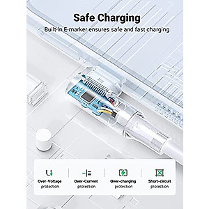 UGREEN 100W USB C Cable 90 Degree PD3.0 Fast Charging Compatible with MacBook Pro 2022, iPad Pro 2022, Elitebook, Dell XPS/Inspiron, Samsung Galaxy S23/S22/Z Fold, Pixel, Switch, etc. 3.3FT