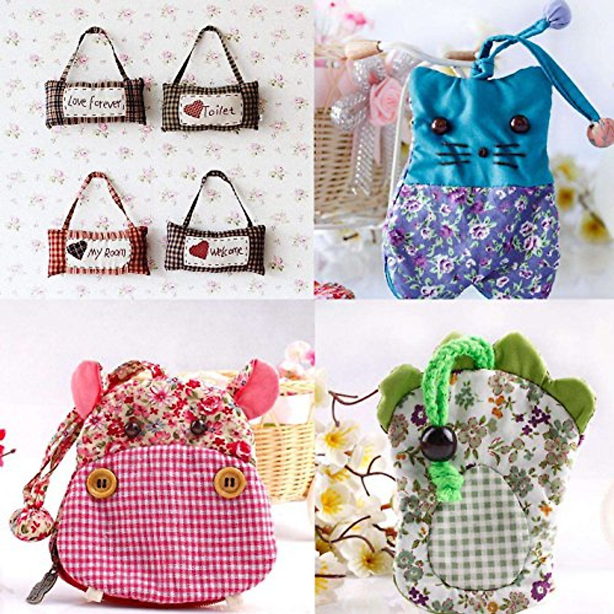 Quilting Fabric Misscrafts 7pcs 50 x 50cm Cotton Fabric DIY Making Supplies Craft Patchwork Fabric Bundle Fat Quarter Pre-Cut Quilt Squares for DIY Sewing Scrapbooking