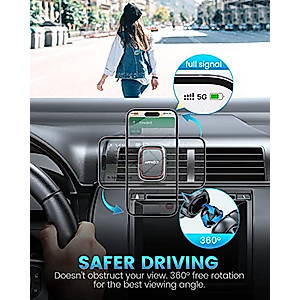 APPS2Car 2 Pack Magnetic Phone Car Mount, Car Phone Holder Mount Magnetic, Built in 6 Strong Magnets, Air Vent Cell Phone Holder for Car with Adjustable Secure Tightening System