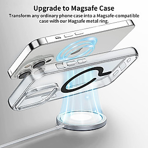 Aothey Universal Metal Rings Compatible with Magsafe Sticker - 4pcs (Black)