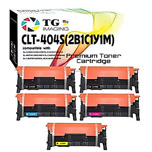 5-Pack TG Imaging (2xB+CYM) Compatible Toner Cartridge Replacement for Samsung CLT-404S CLT404S (5-Pack, Extra Black) CLT-K404S Work for SL-C430W C480FW C480FN C430 C430W Toner Printer