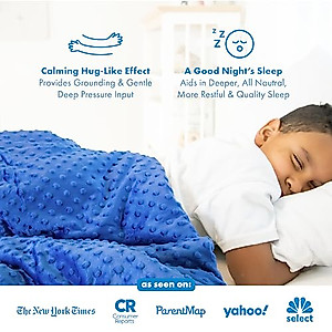 Harkla Kids Weighted Blanket - 15lb Bamboo Cooling Weighted Blanket for Kids - Washable Minky Cover and Glass Beads Filled Weighted Inner - Designed for Sensory Seekers Weighing 90lb to 150lb