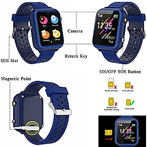 Smart Watch for Kids, Kids Smart Watches Phone with SOS Call Camera Games Recorder Alarm Flashlight Music Player for 3-12 Boys Christmas Birthday Gifts