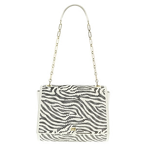 ROBERTO CAVALLI GQLPA0 B20 White/Black Audrey Medium Shoulder Bag for womens