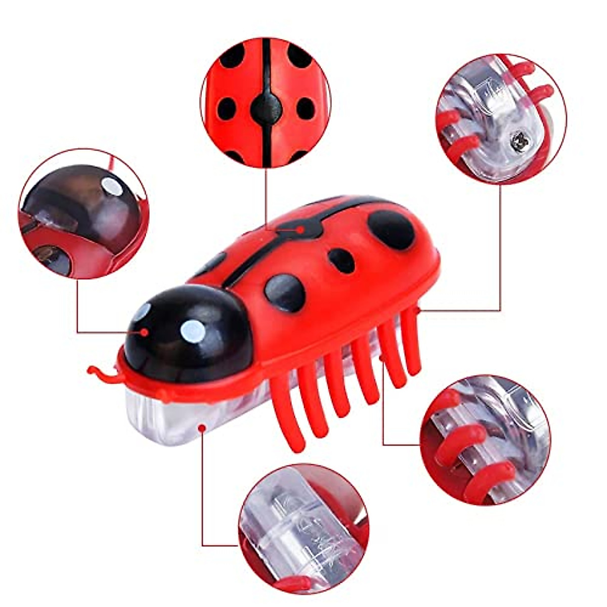 2Pcs Mini Electric Robot Beetle, Interactive Cat Toy Excites & Entices Cats Cuddling Chasing Fun, Realistic Beetle Vibrating Wings, Cat Bug Educational Toy for Indoor Cats Kitten Play Chase Exercise