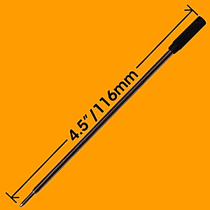 Jaymo Replacement for Cross 8513 - Measures 4.563 in / 116 mm Long - Ballpoint Pen Refill - 6 Black