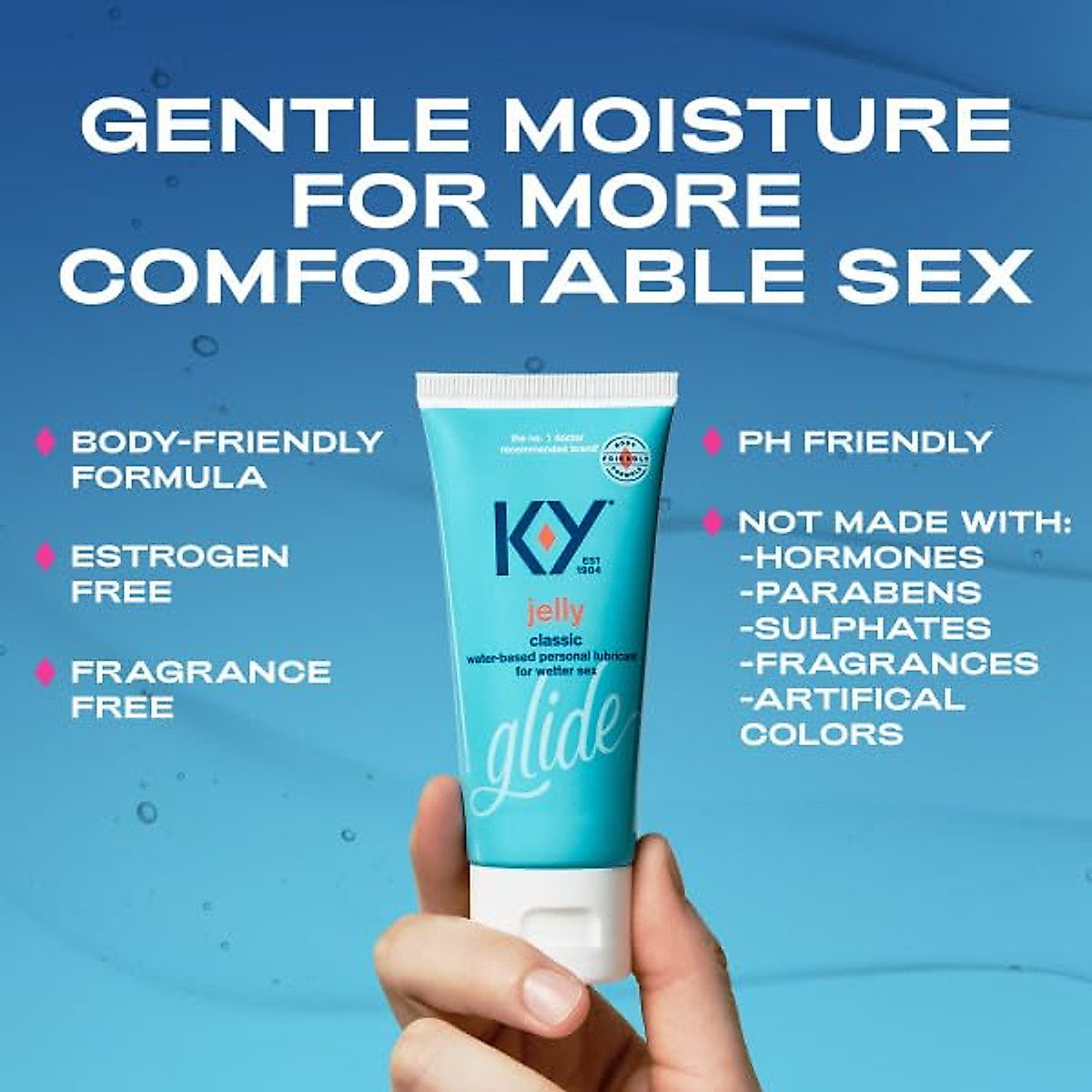 K-Y Jelly Lube, Personal Lubricant, Water-Based Formula, Safe to Use with Latex Condoms, For Men, Women and Couples, 4 Ounce (Pack of 5)