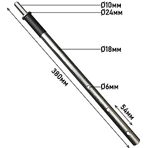 Ice Auger Drill Adapter Extension 16" – 18mm/0.720” Steel Cordless Drill Attachment for Ice Auger Drill Conversion